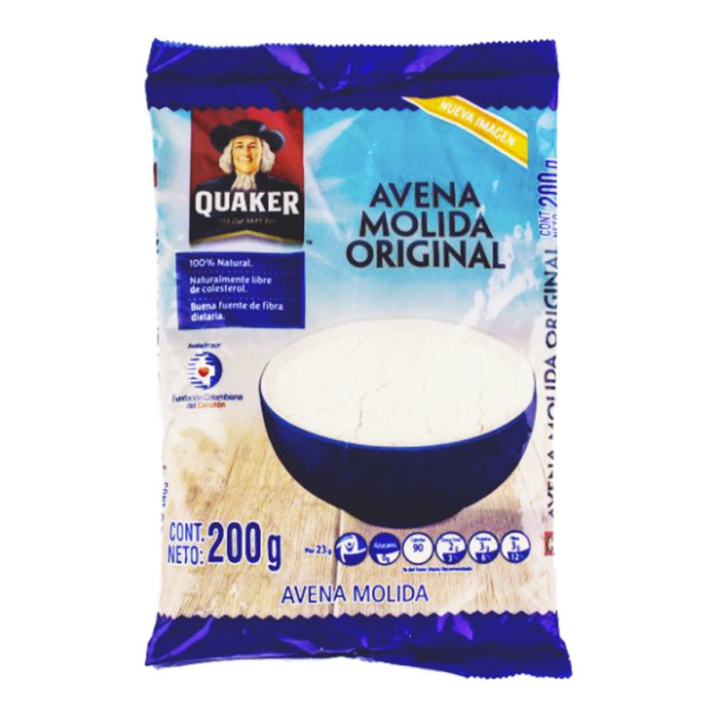 Avena molida quaker bolsa 200gr | Cereales avenas y granolas a Domicilio