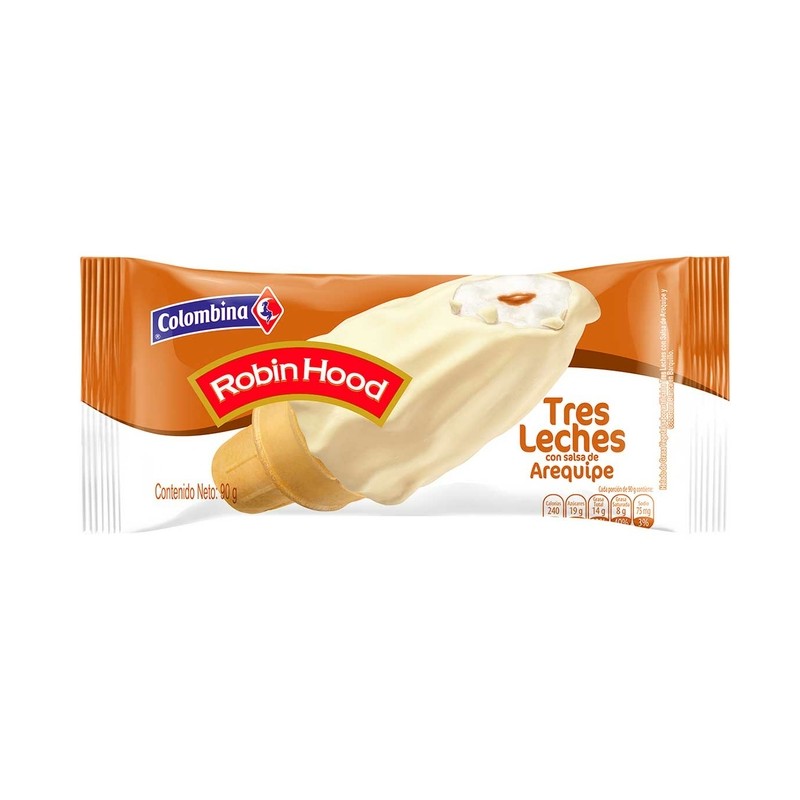 CHOCOCONO COLOMBINA ROBIN HOOD TRES LECHES x90g | HELADOS, Comprar a ...