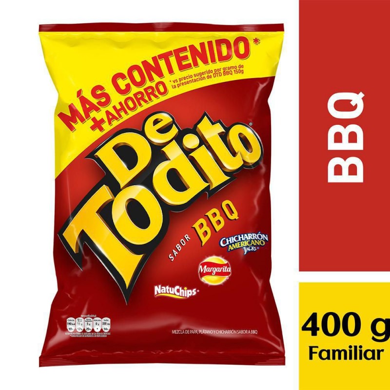 DE TODITO SABOR A BBQ MAS CONTENIDO x400g | PASABOCAS, Comprar a Domicilio