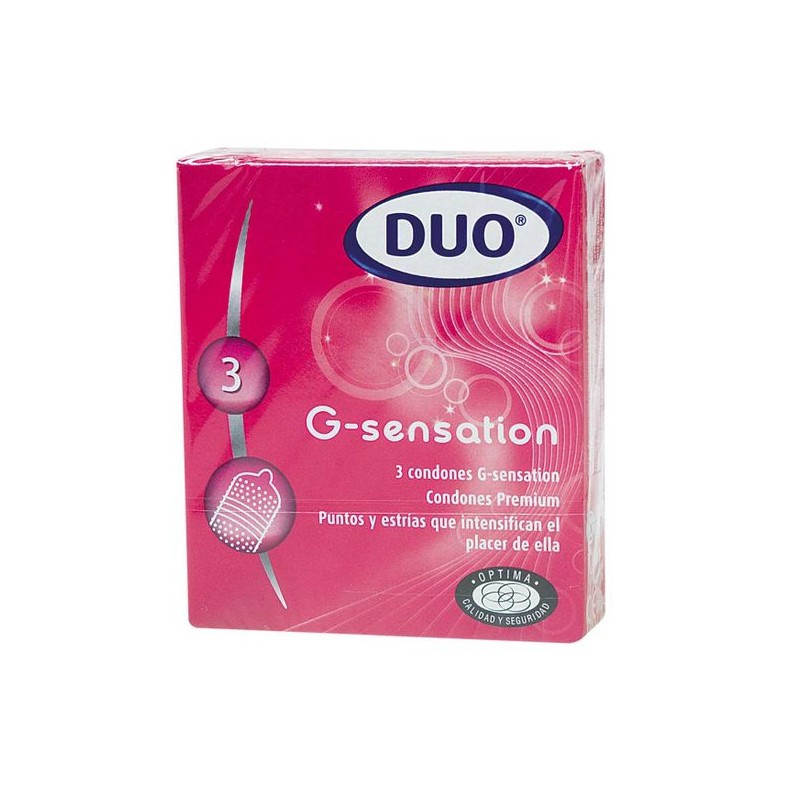 Condones duo g sensation x 3 | Botiquín a Domicilio